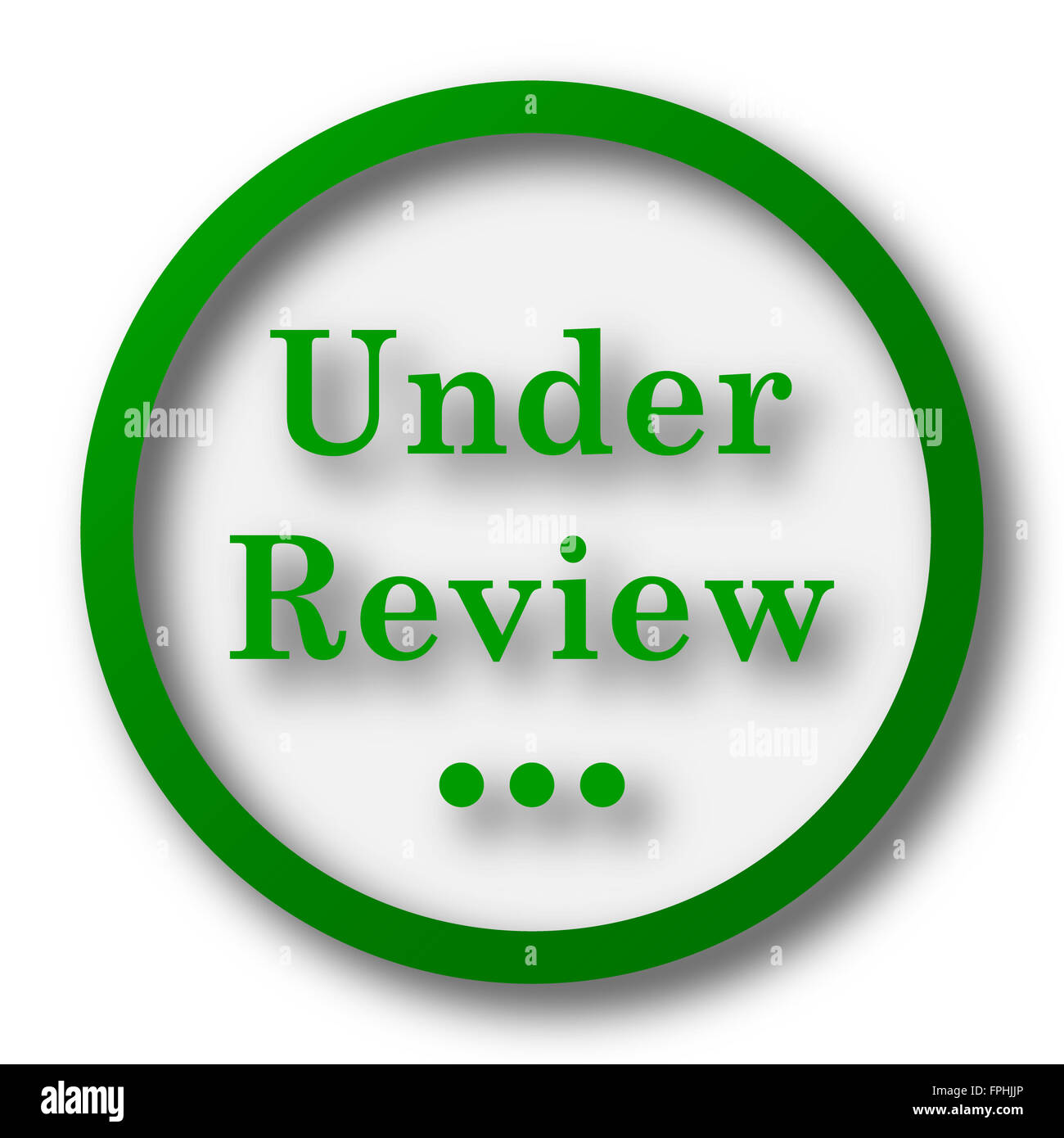 Under review icon. Internet button on white background Stock Photo - Alamy
