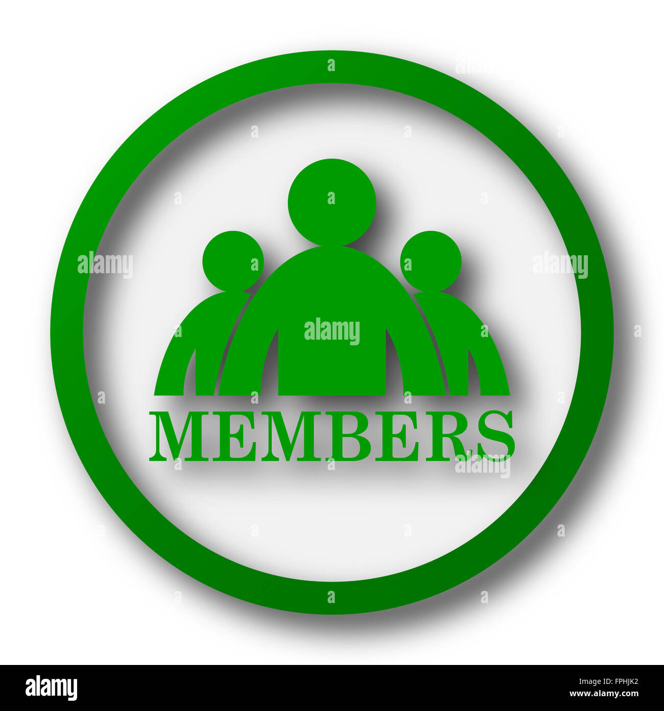 Members icon. Internet button on white background Stock Photo - Alamy