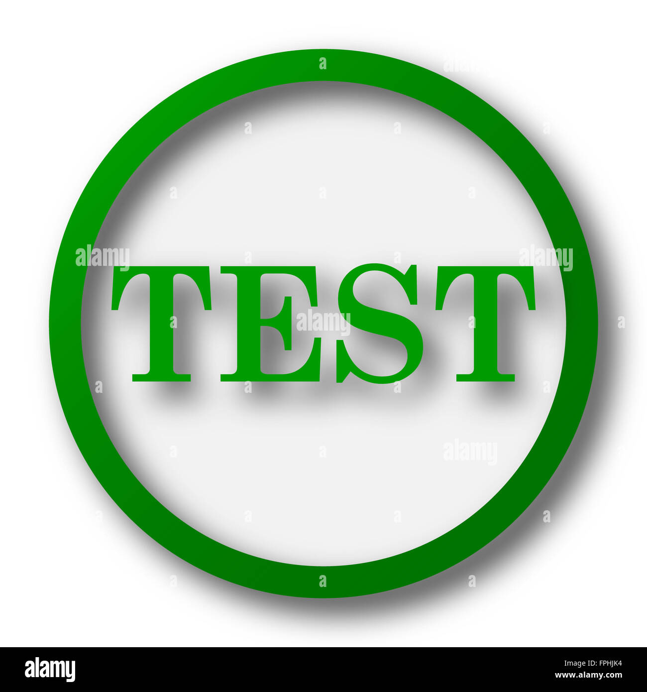 Test icon. Internet button on white background Stock Photo - Alamy