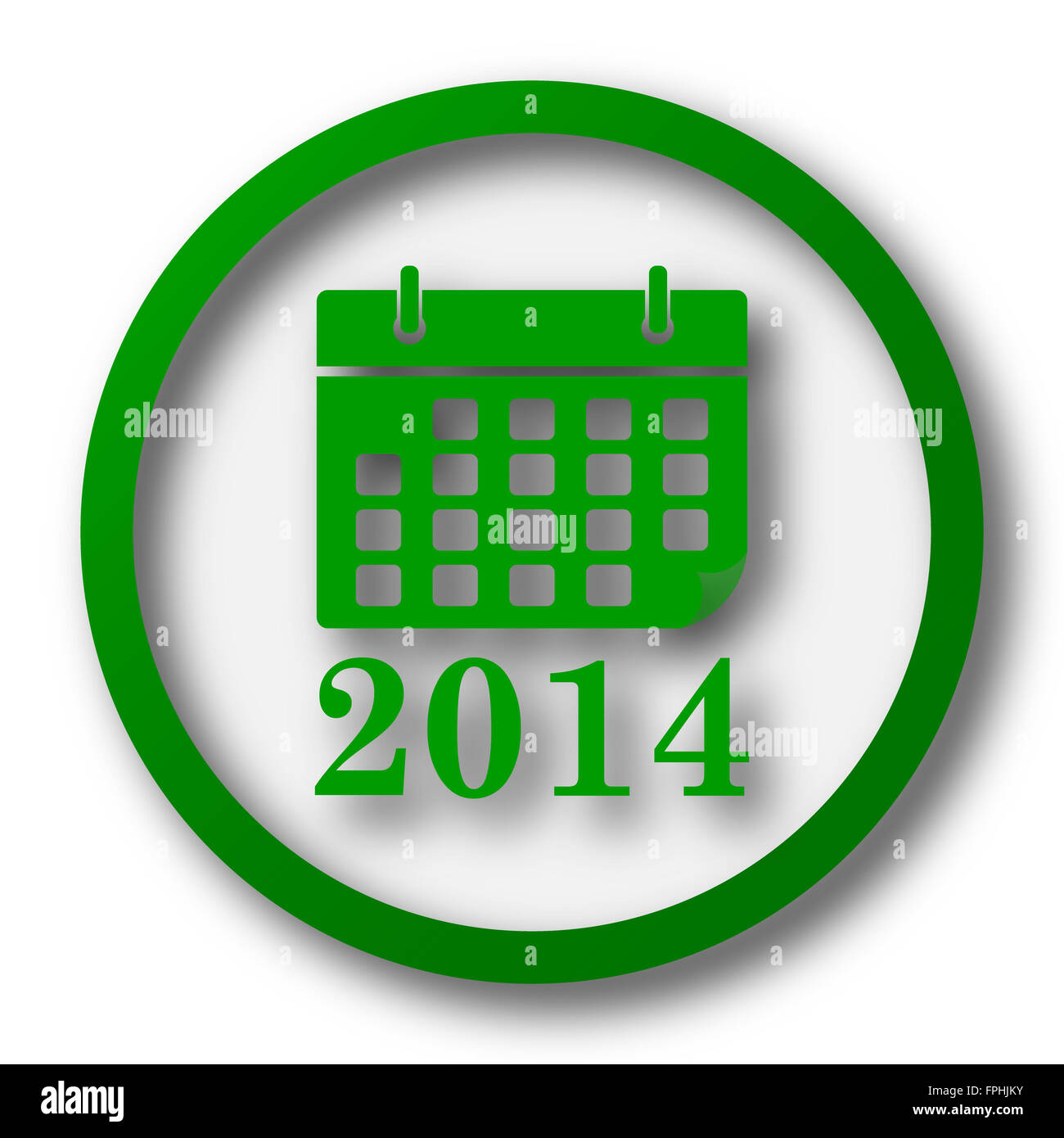 2014 calendar icon. Internet button on white background Stock Photo - Alamy