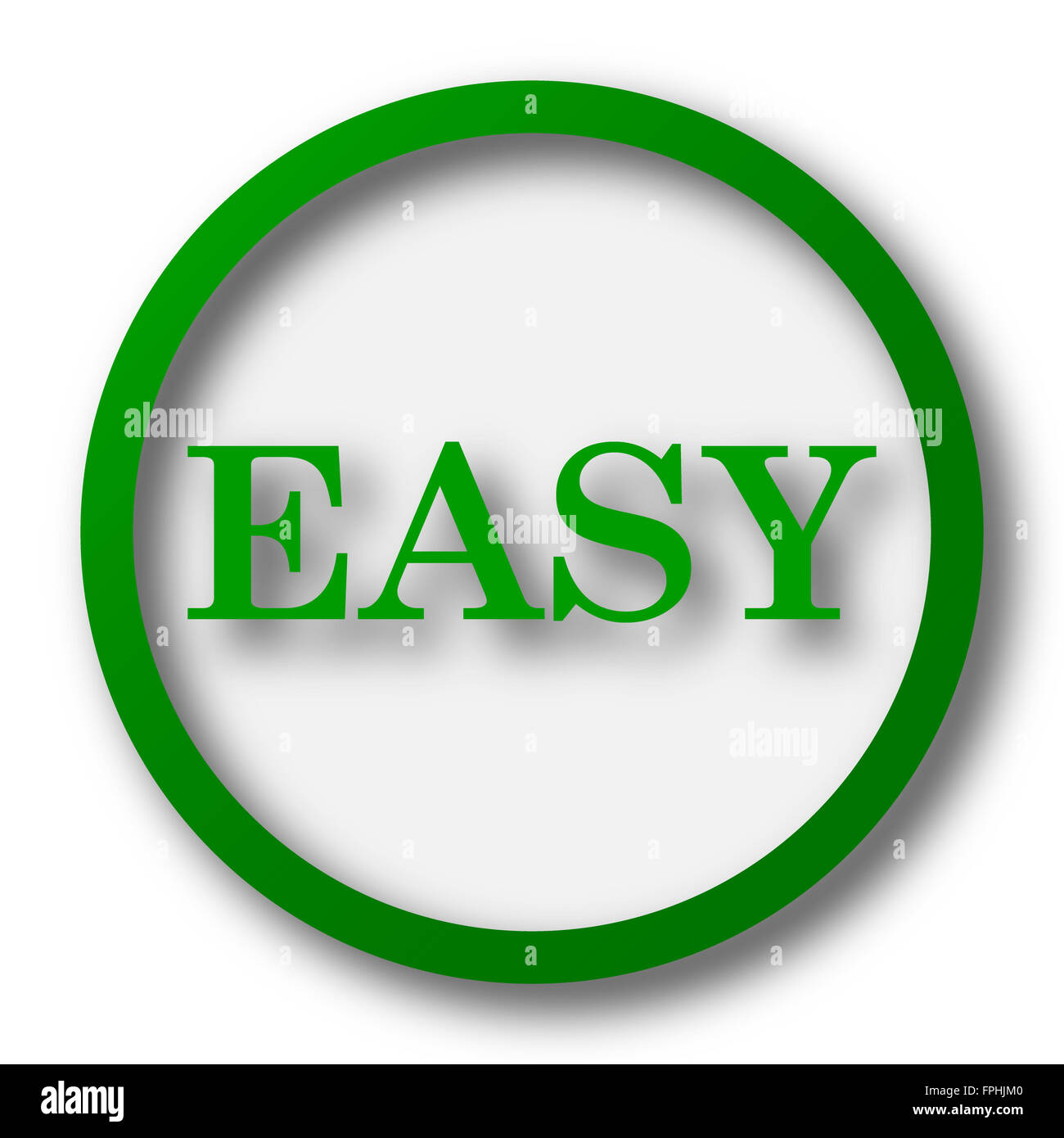 Easy icon. Internet button on white background Stock Photo - Alamy