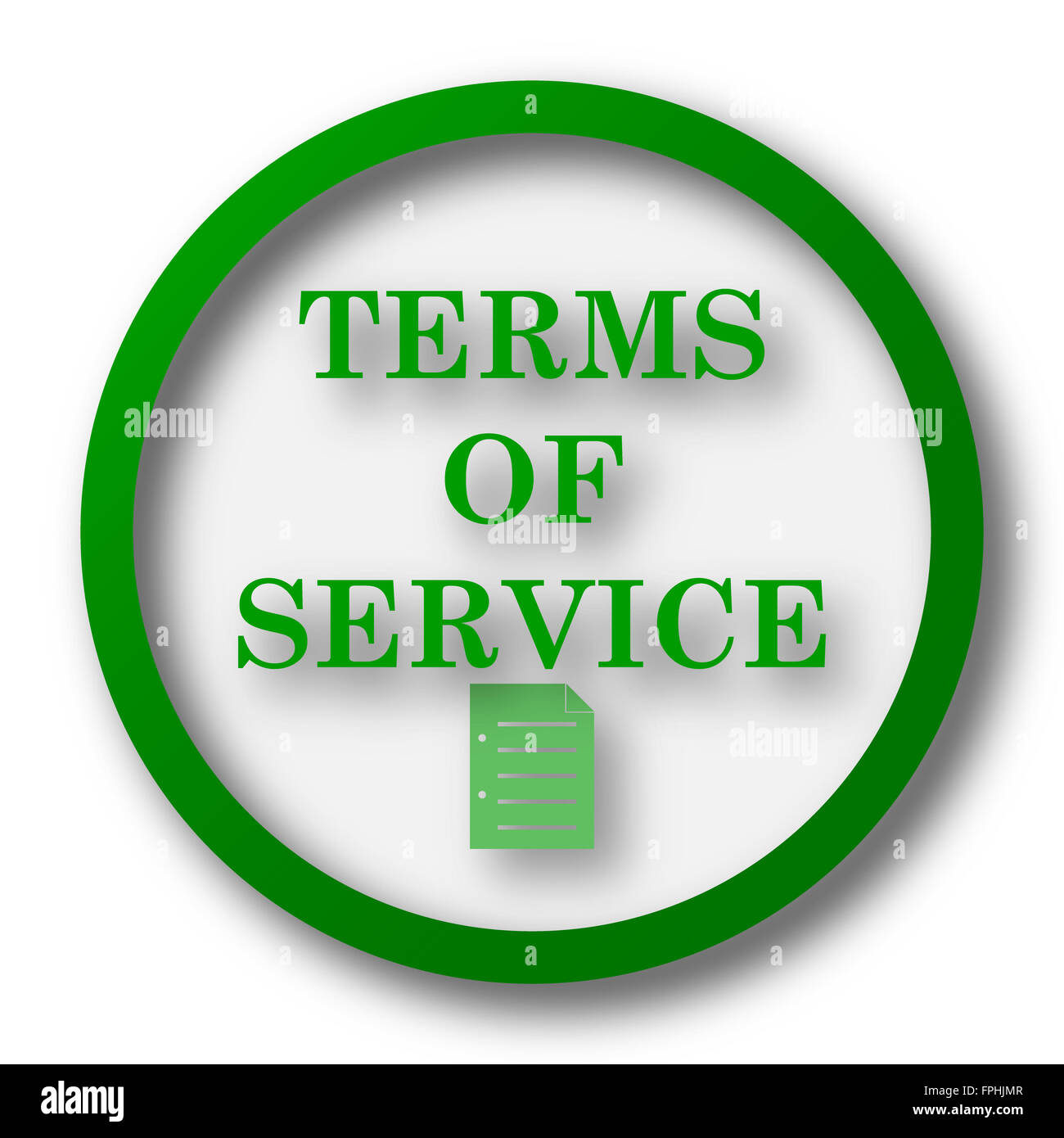Terms of service icon. Internet button on white background Stock Photo ...