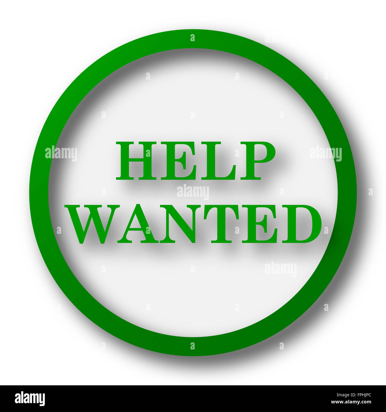 Help wanted icon. Internet button on white background Stock Photo - Alamy
