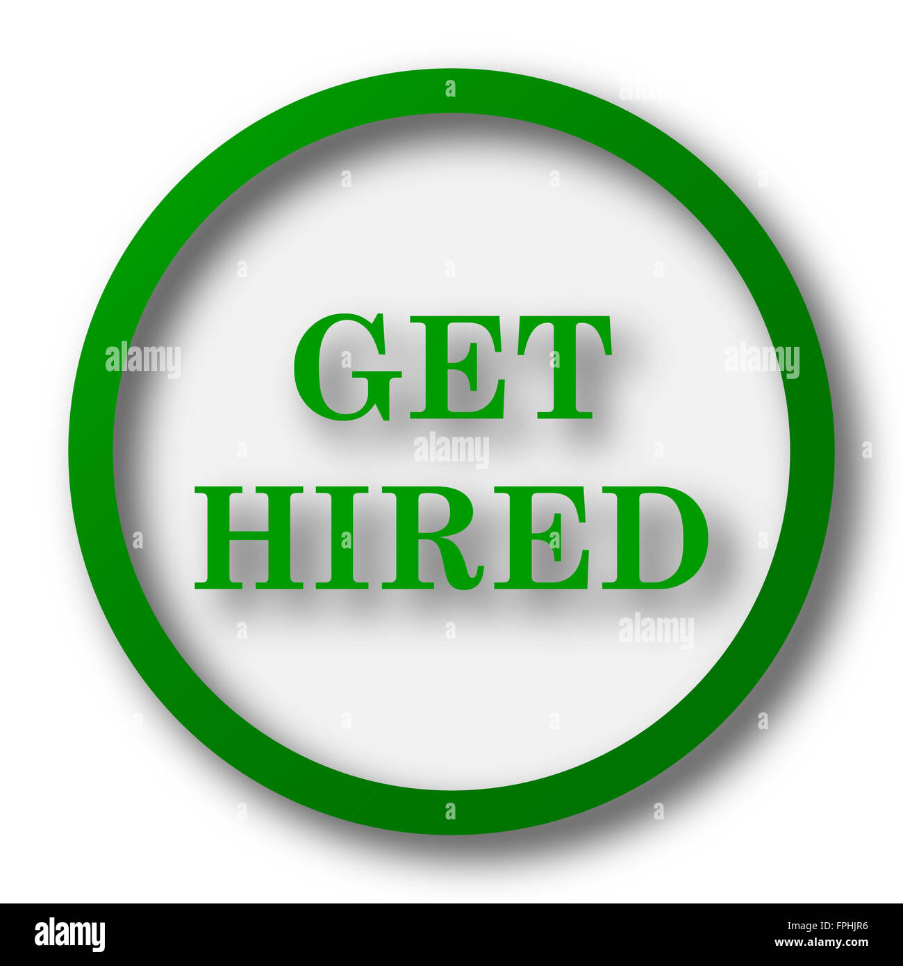 Get hired icon. Internet button on white background Stock Photo - Alamy