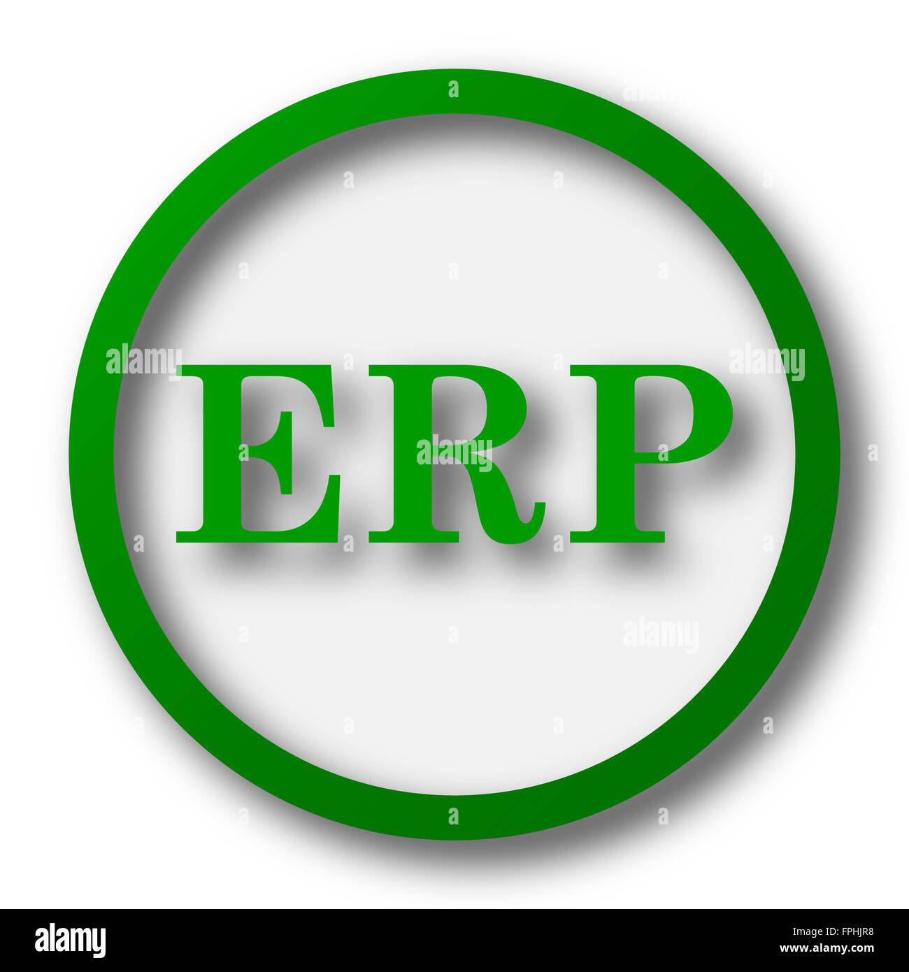 ERP icon. Internet button on white background Stock Photo - Alamy