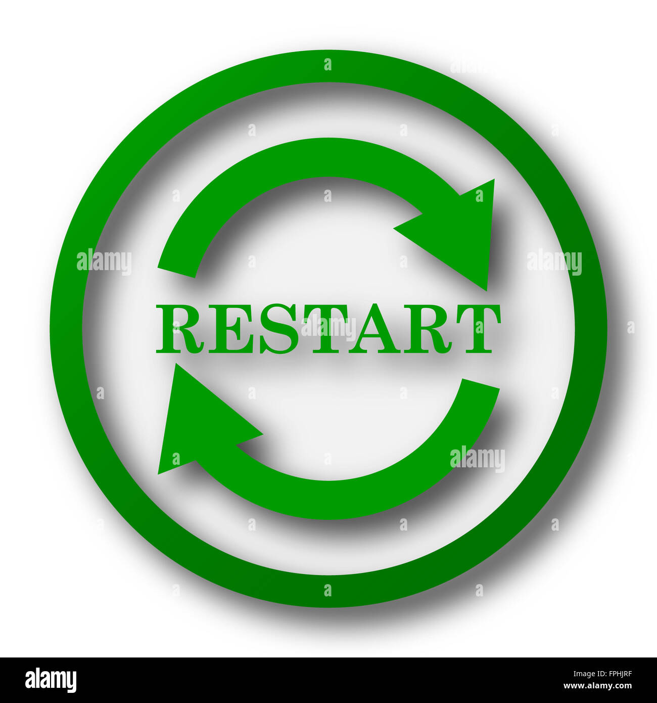 Restart icon. Internet button on white background Stock Photo - Alamy