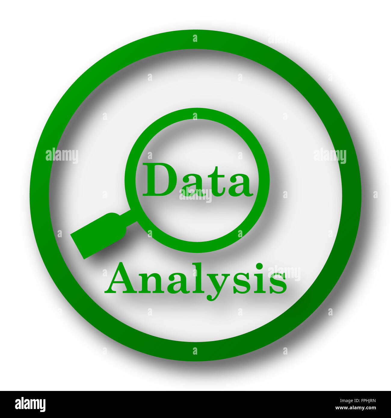 Data analysis icon. Internet button on white background Stock Photo - Alamy
