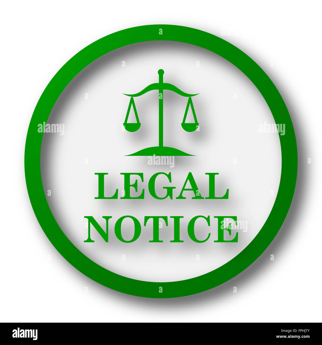 Legal notice icon. Internet button on white background Stock Photo - Alamy