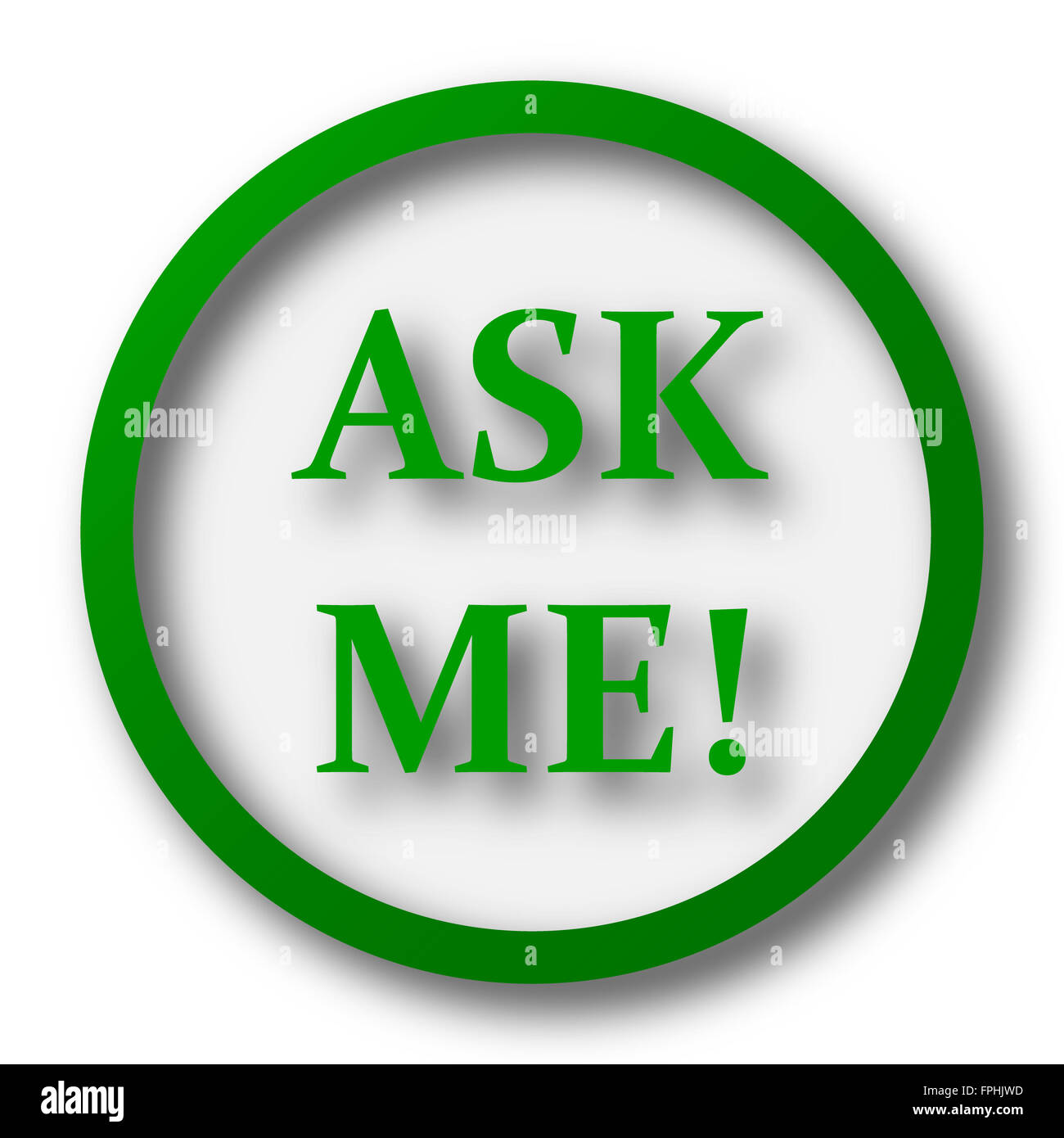 Ask me icon. Internet button on white background Stock Photo - Alamy