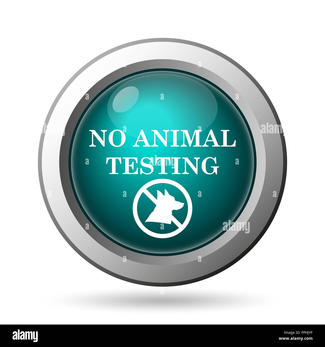 No animal testing icon. Internet button on white background Stock Photo ...