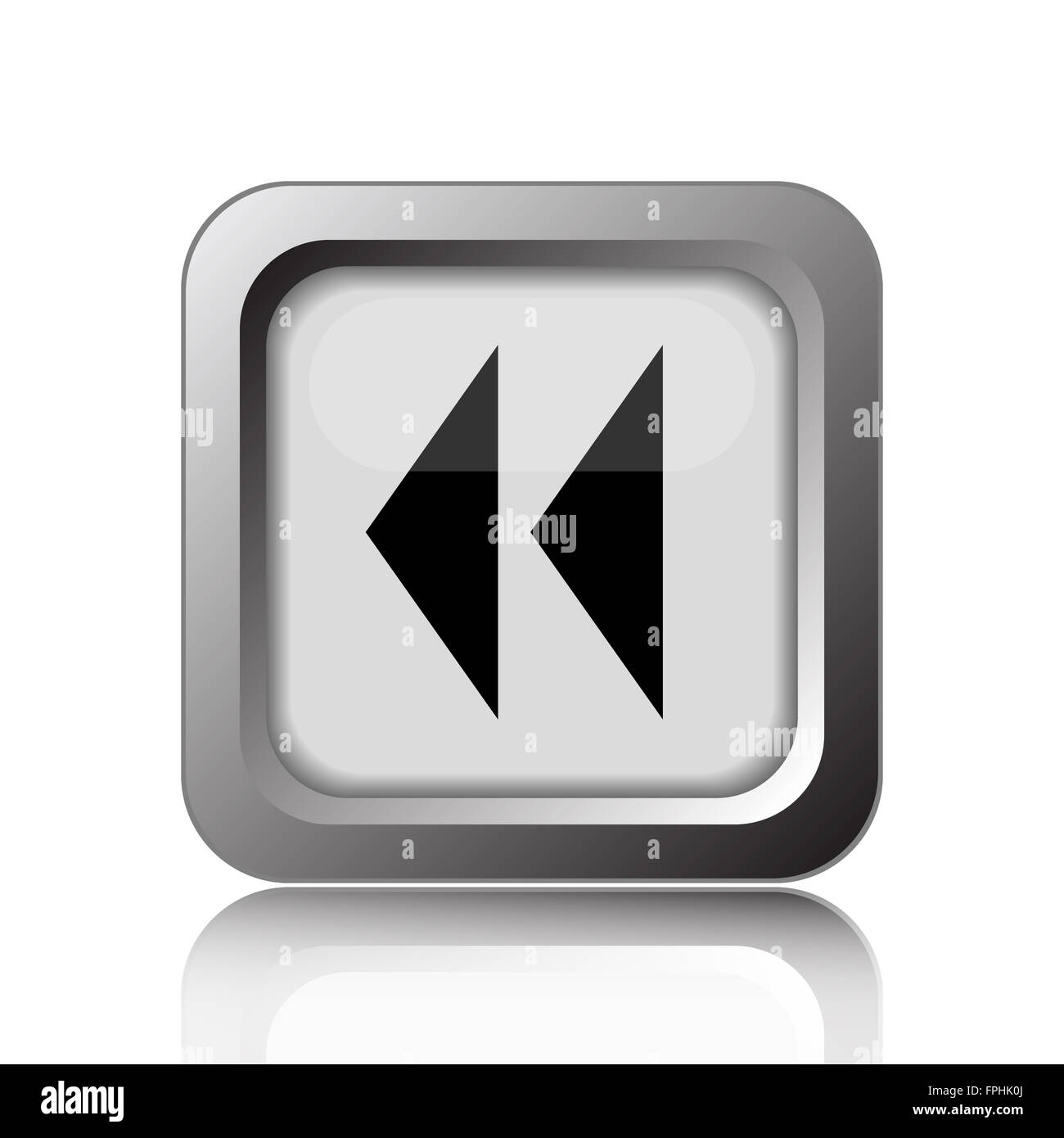 Rewind icon. Internet button on white background Stock Photo - Alamy