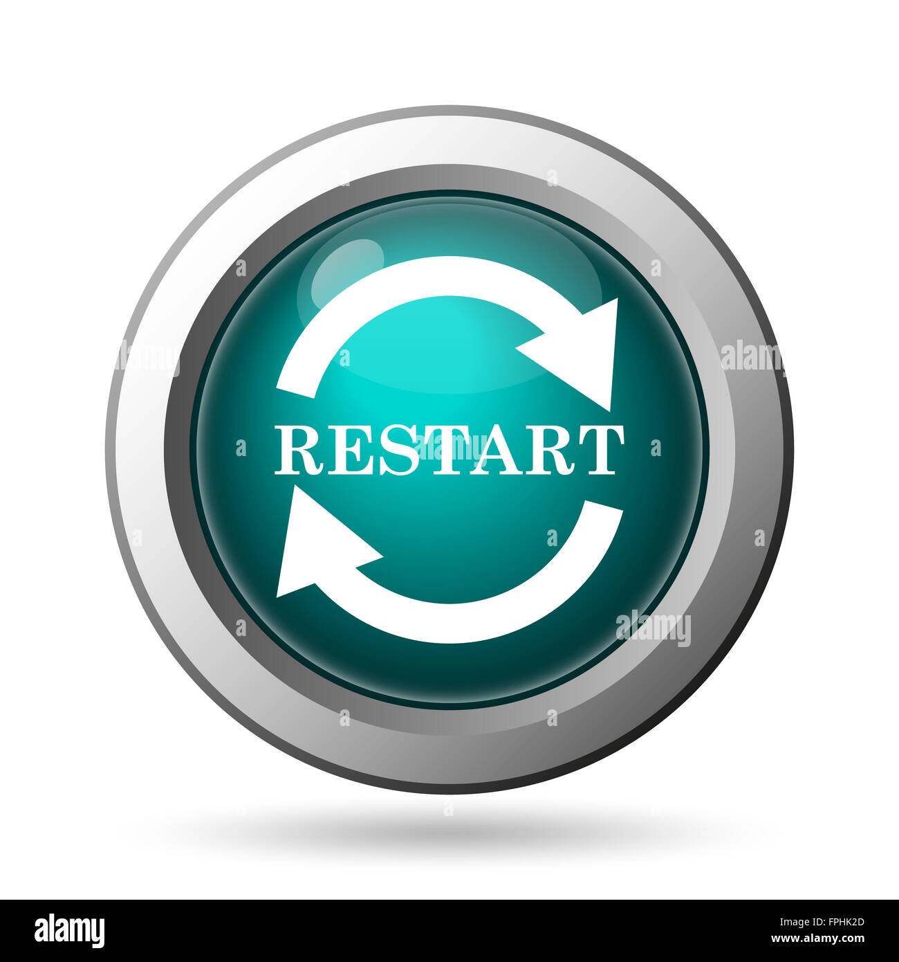 Restart icon. Internet button on white background Stock Photo - Alamy