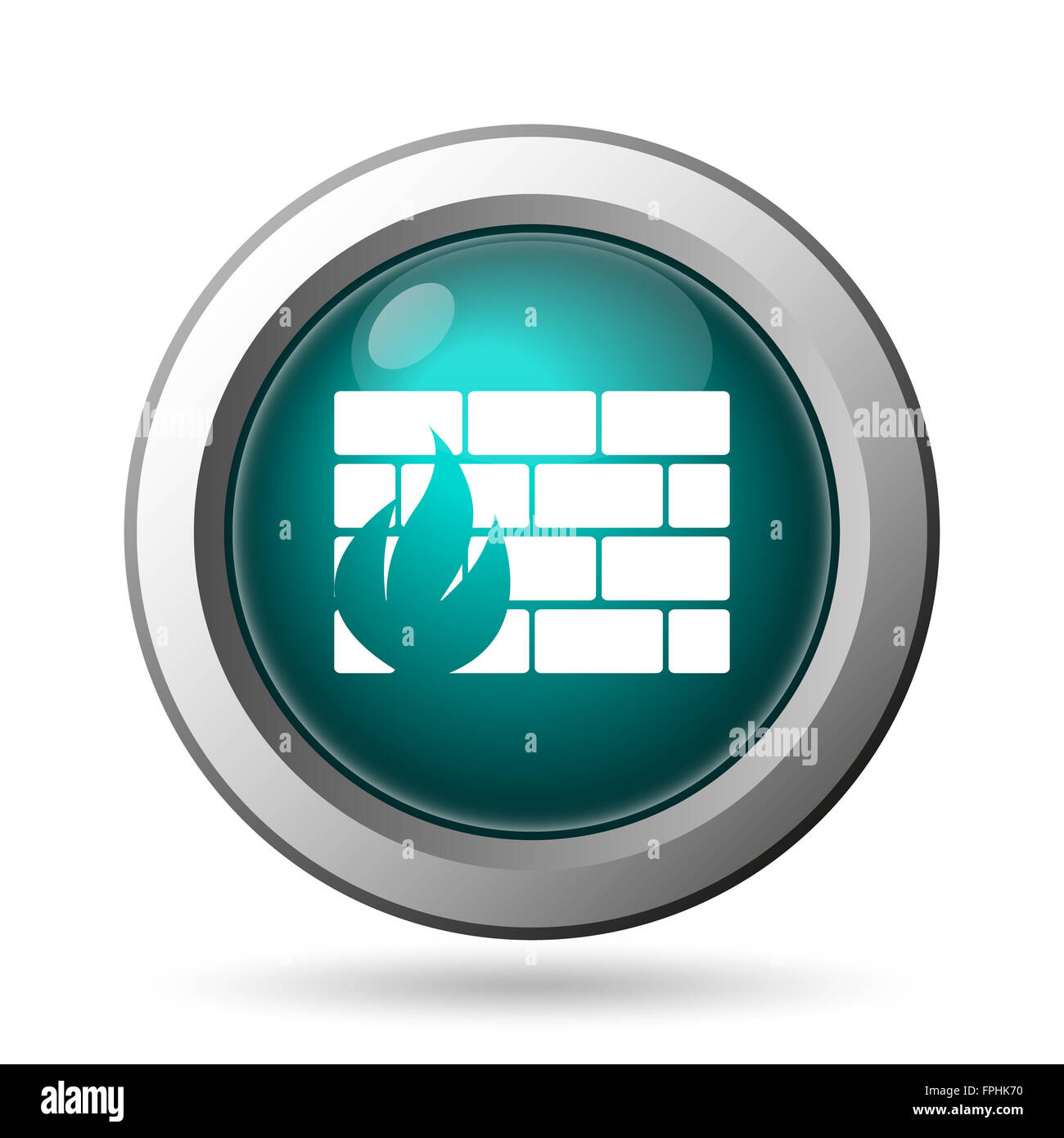 Firewall icon. Internet button on white background Stock Photo - Alamy