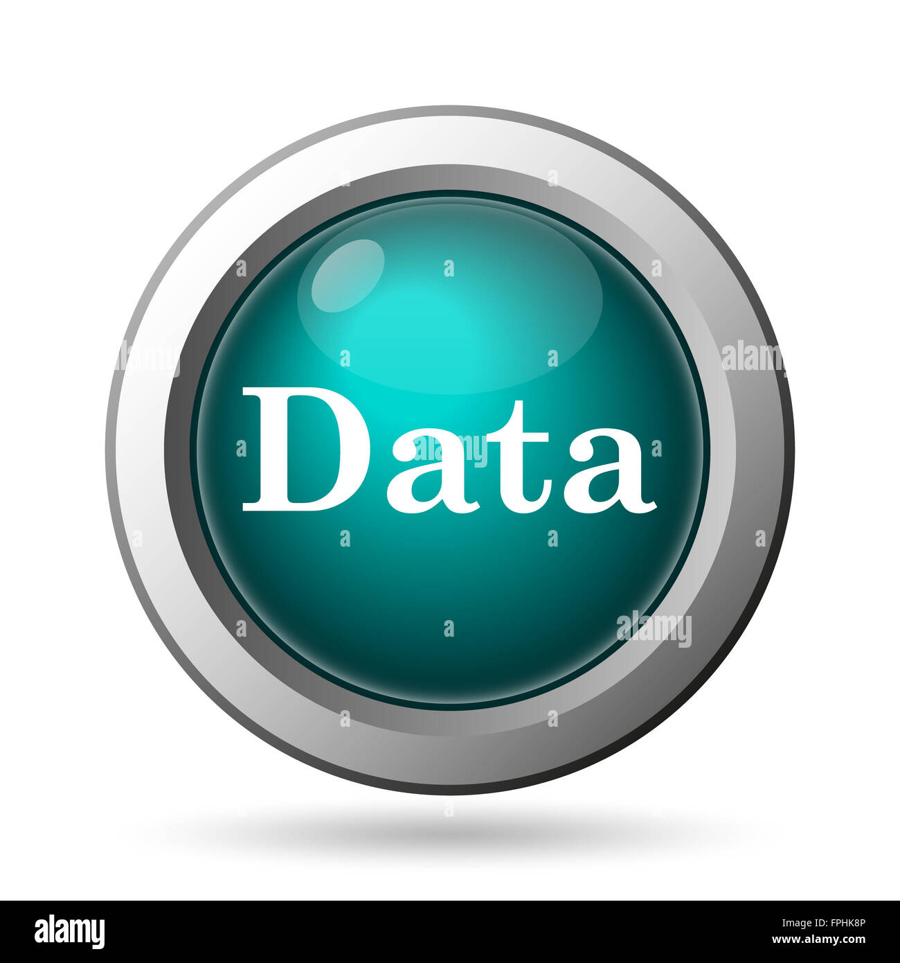 Data icon. Internet button on white background Stock Photo - Alamy