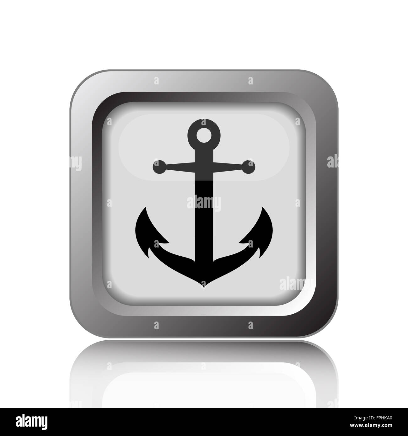 Anchor icon. Internet button on white background Stock Photo - Alamy