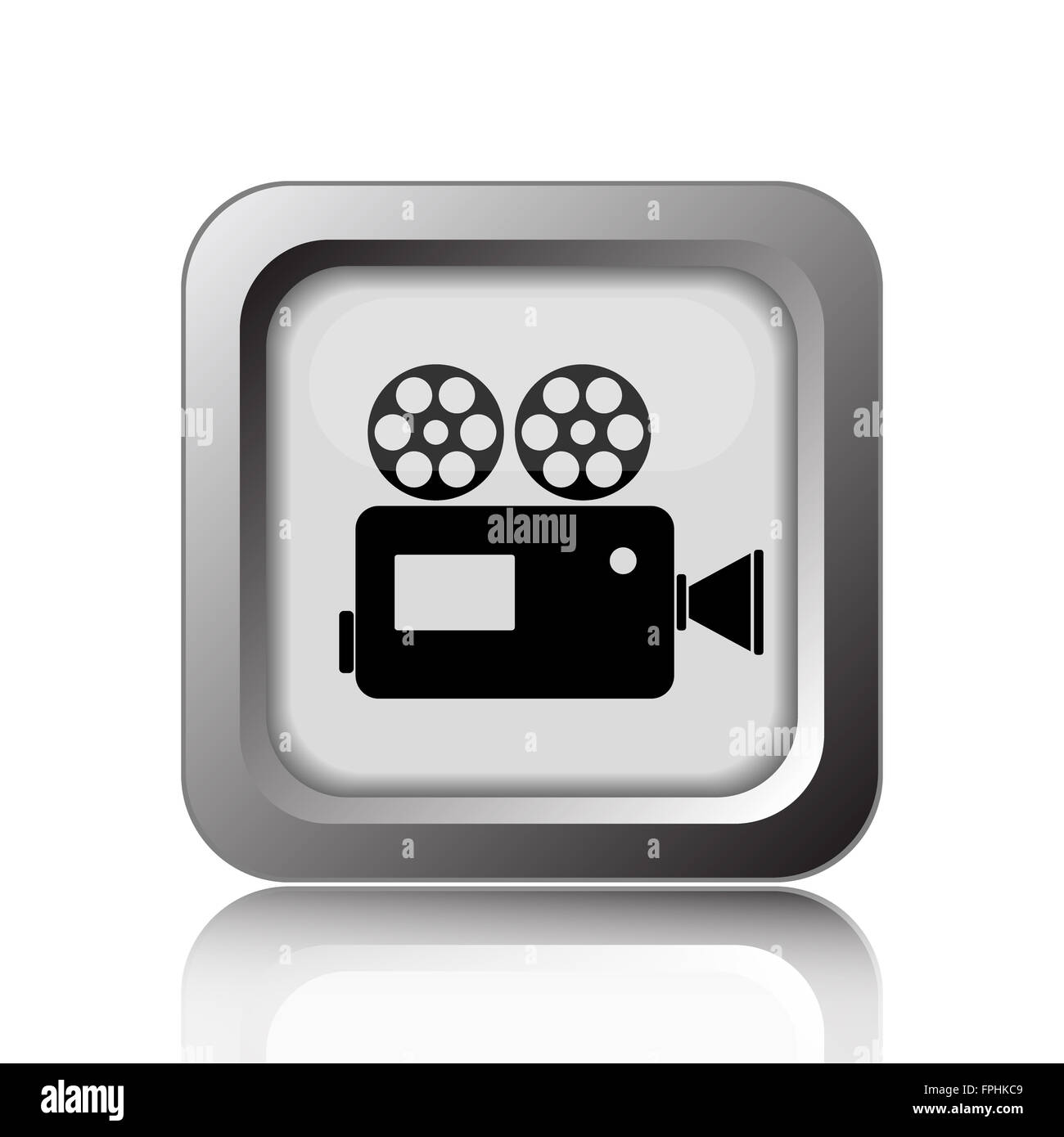 Video camera icon. Internet button on white background Stock Photo - Alamy