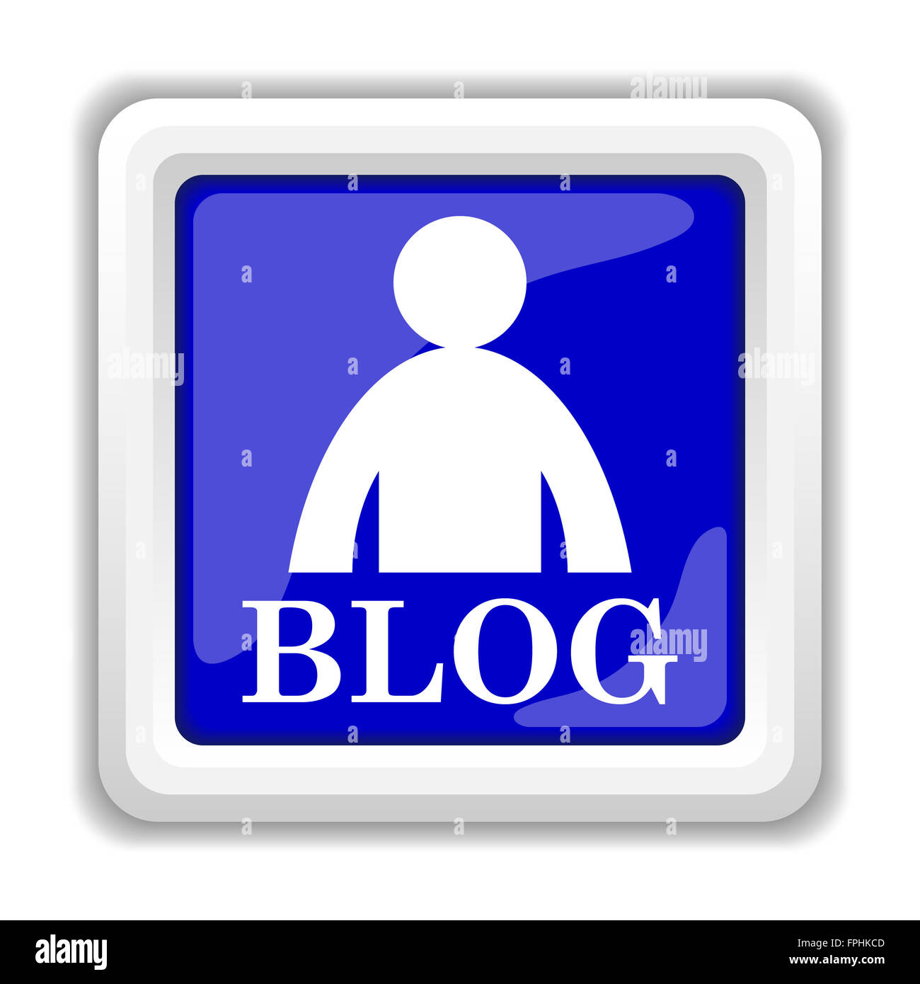 Blog icon. Internet button on white background Stock Photo - Alamy