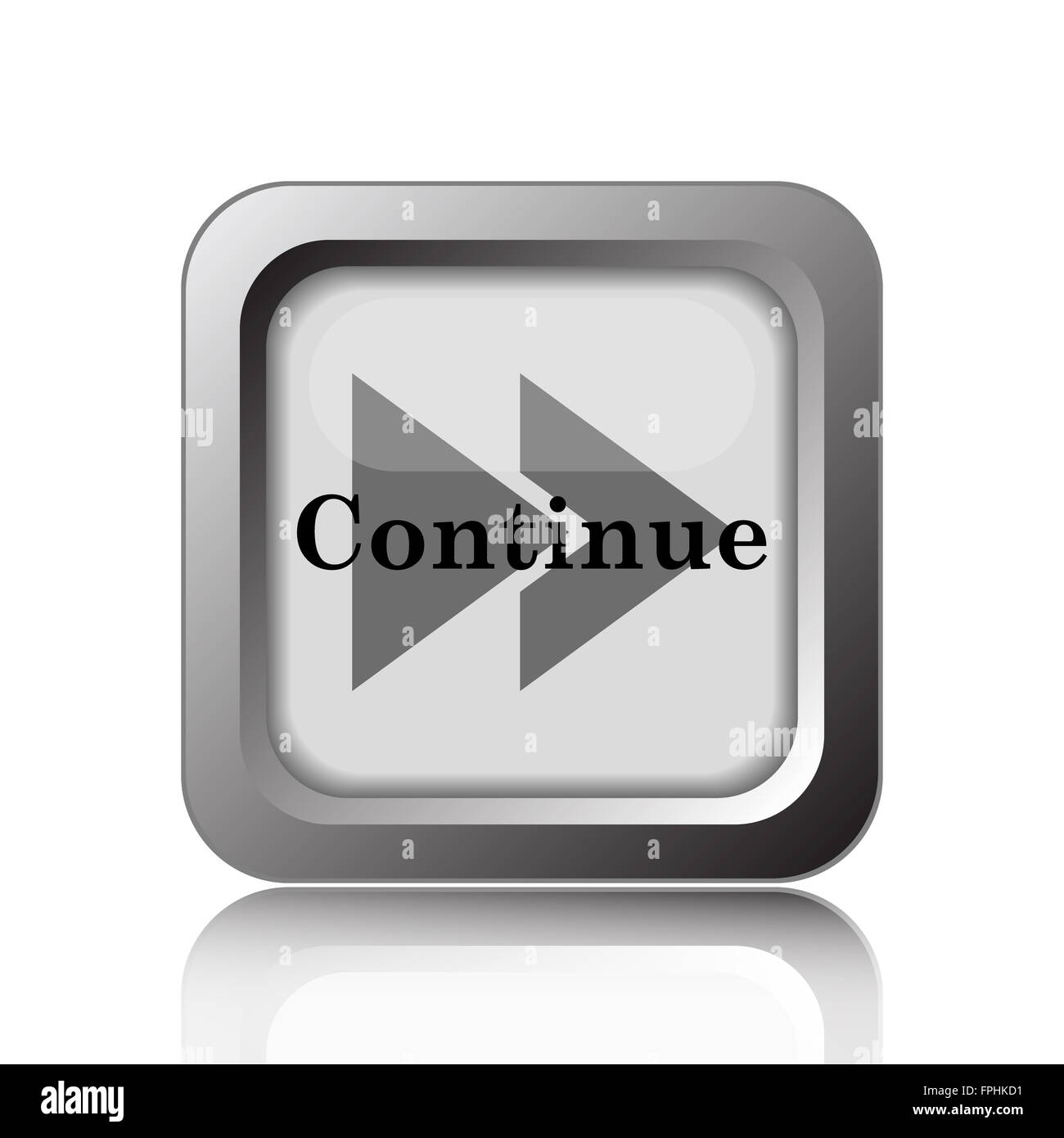 Continue icon. Internet button on white background Stock Photo - Alamy