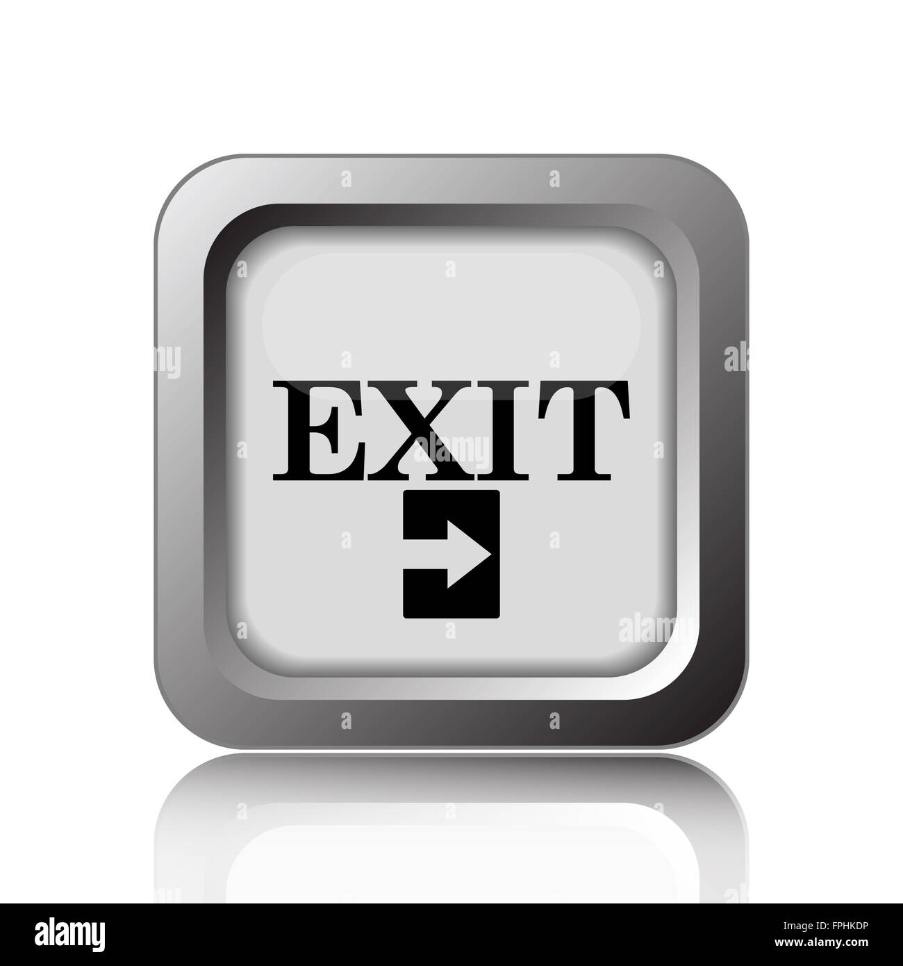 Exit icon. Internet button on white background Stock Photo - Alamy