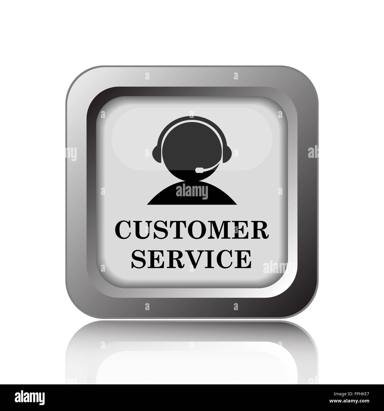 Customer service icon. Internet button on white background Stock Photo ...