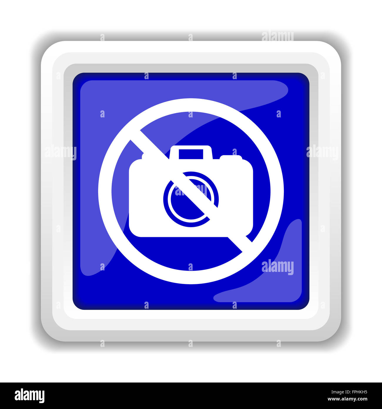 Forbidden camera icon. Internet button on white background Stock Photo ...