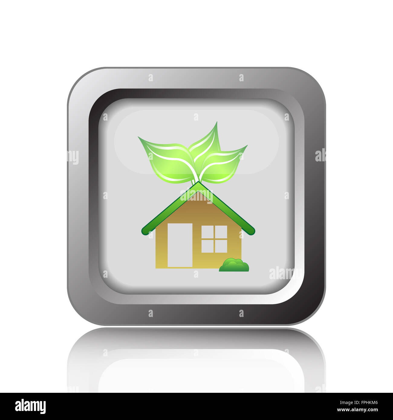 Eco house icon. Internet button on white background Stock Photo - Alamy