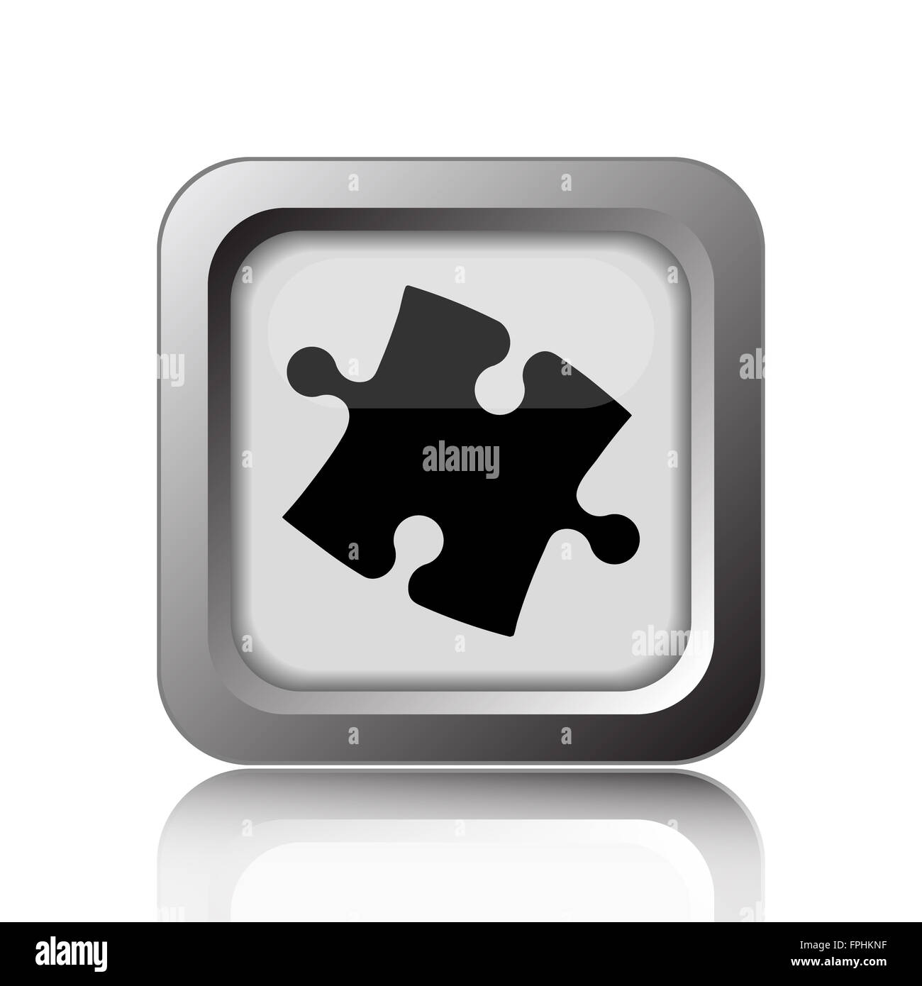 Puzzle piece icon. Internet button on white background Stock Photo - Alamy
