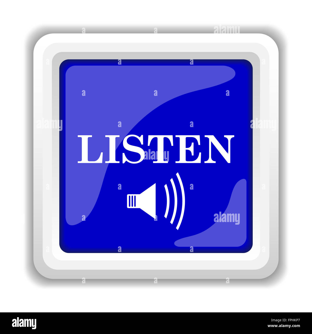 Listen icon. Internet button on white background Stock Photo - Alamy