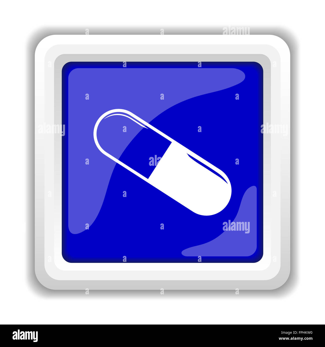 Pill icon. Internet button on white background Stock Photo - Alamy