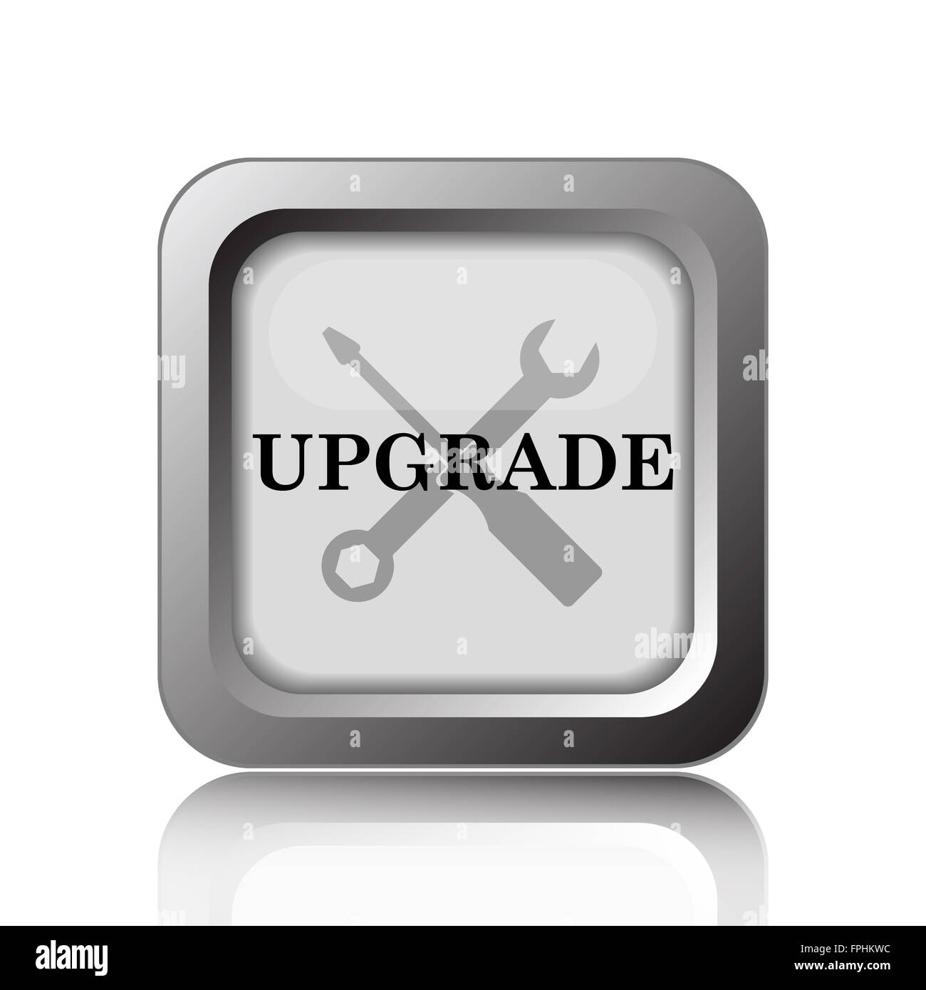 Upgrade icon. Internet button on white background Stock Photo - Alamy