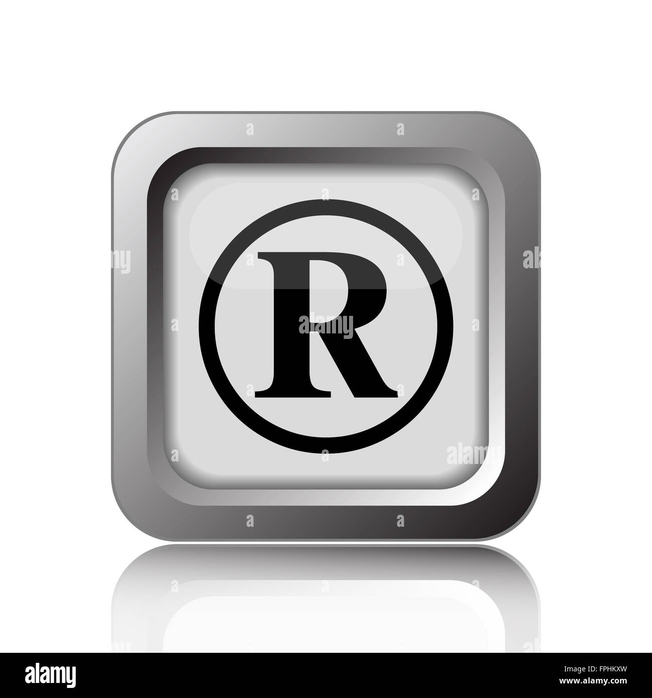 Registered mark icon. Internet button on white background Stock Photo ...