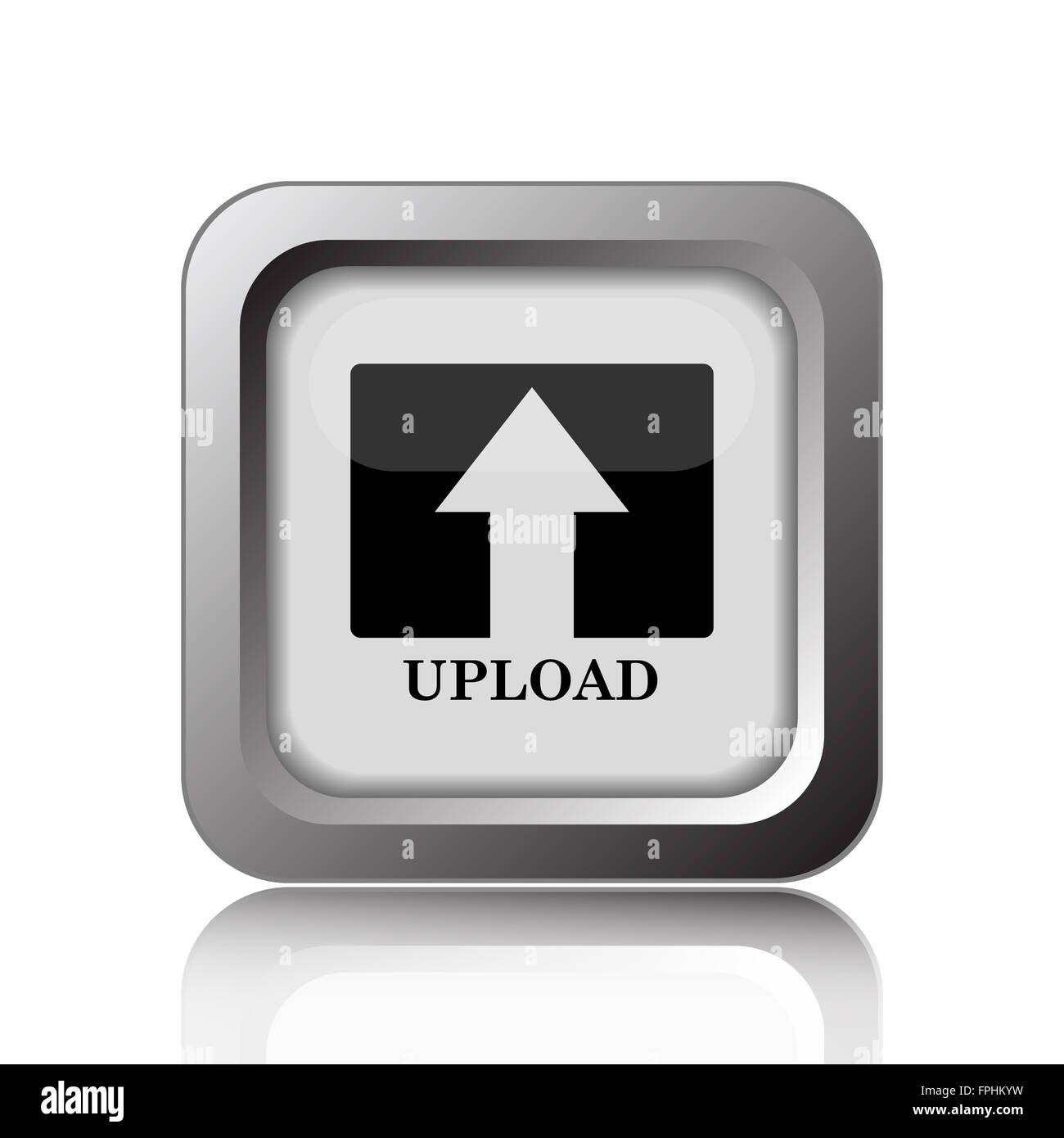 Upload icon. Internet button on white background Stock Photo - Alamy