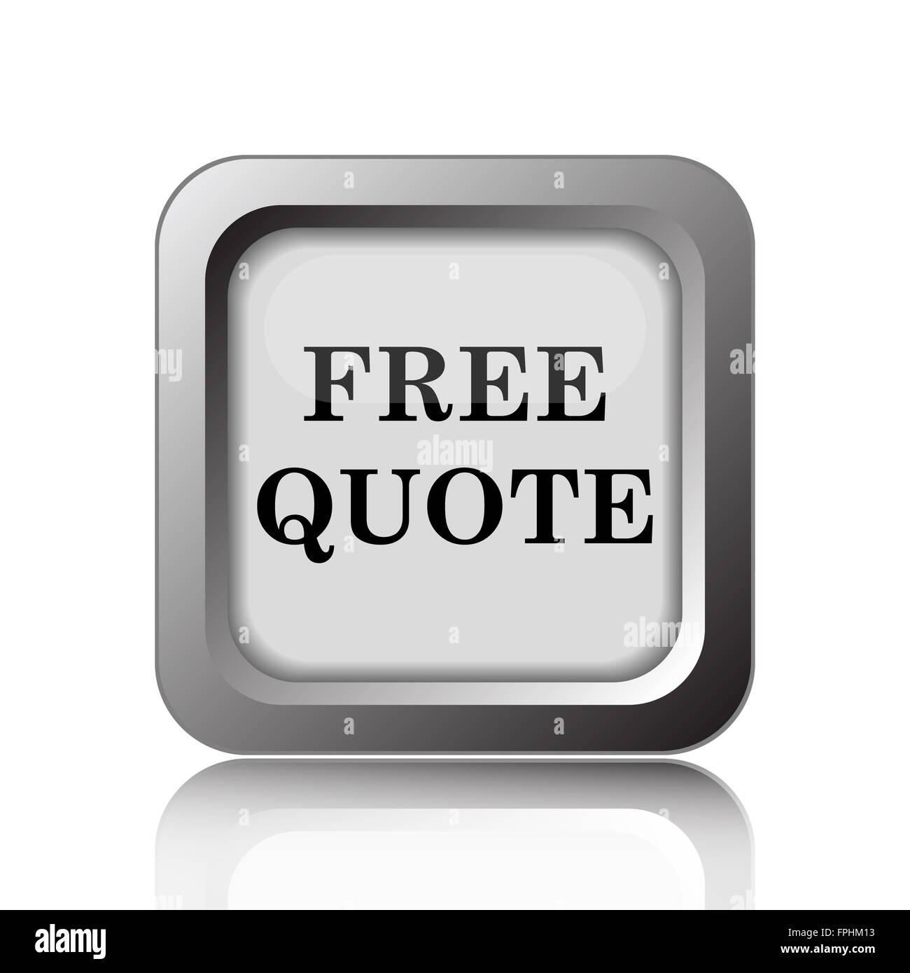 Free quote icon. Internet button on white background Stock Photo - Alamy