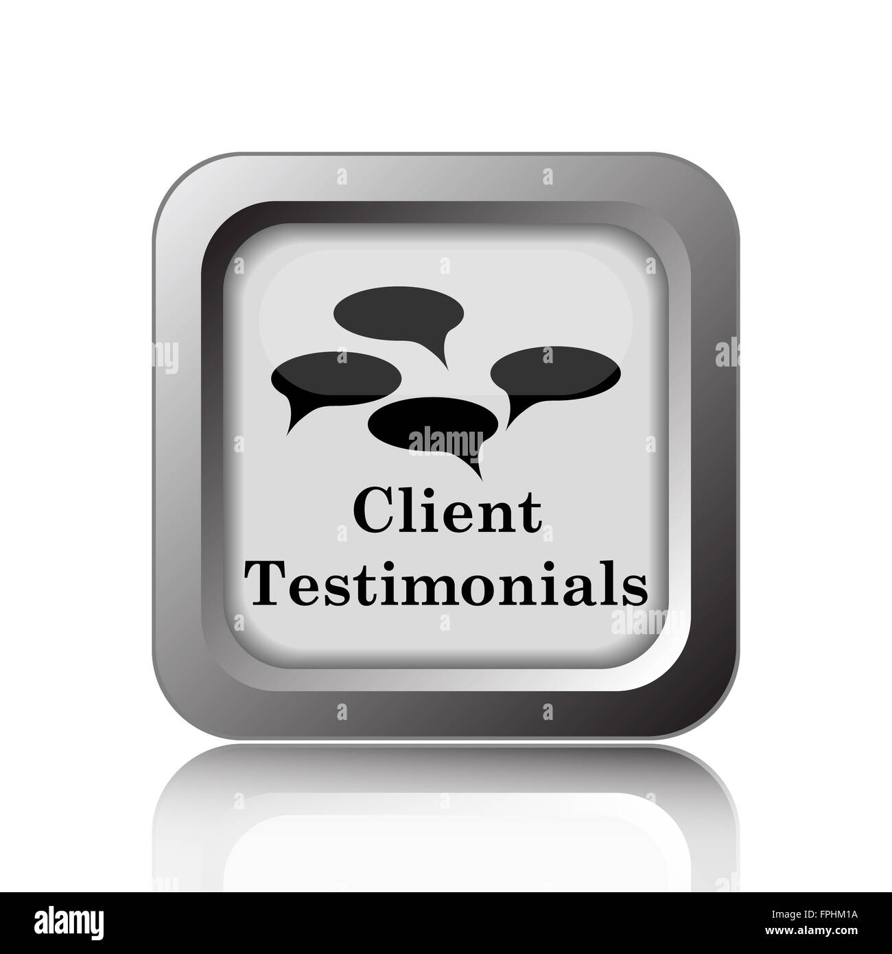 Client testimonials icon. Internet button on white background Stock ...