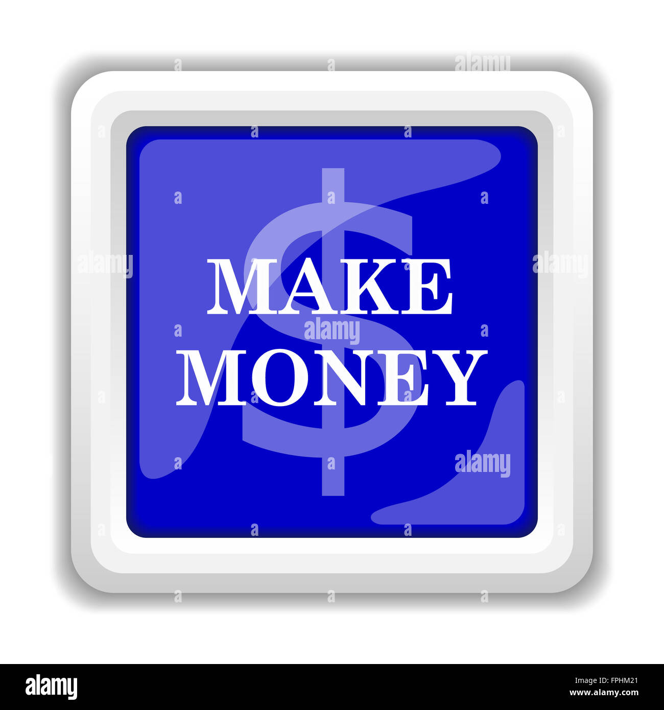 Make money icon. Internet button on white background Stock Photo - Alamy