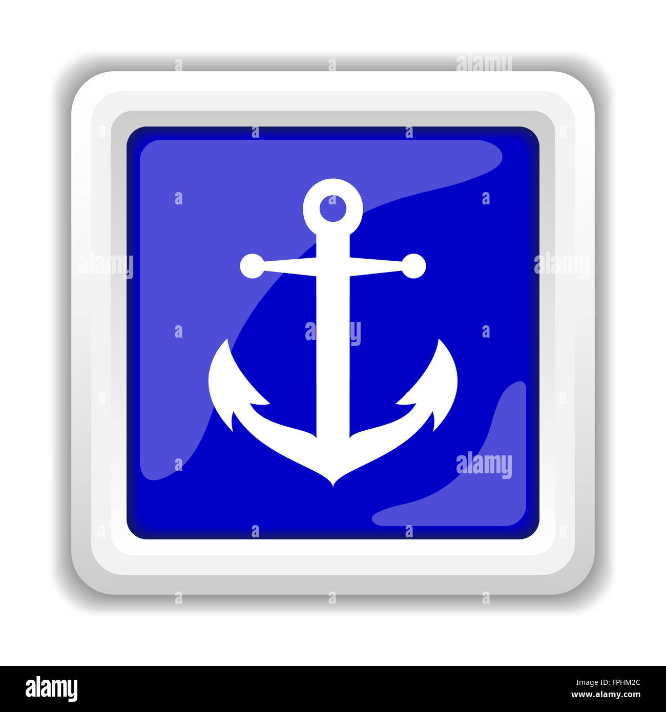 Anchor icon. Internet button on white background Stock Photo - Alamy