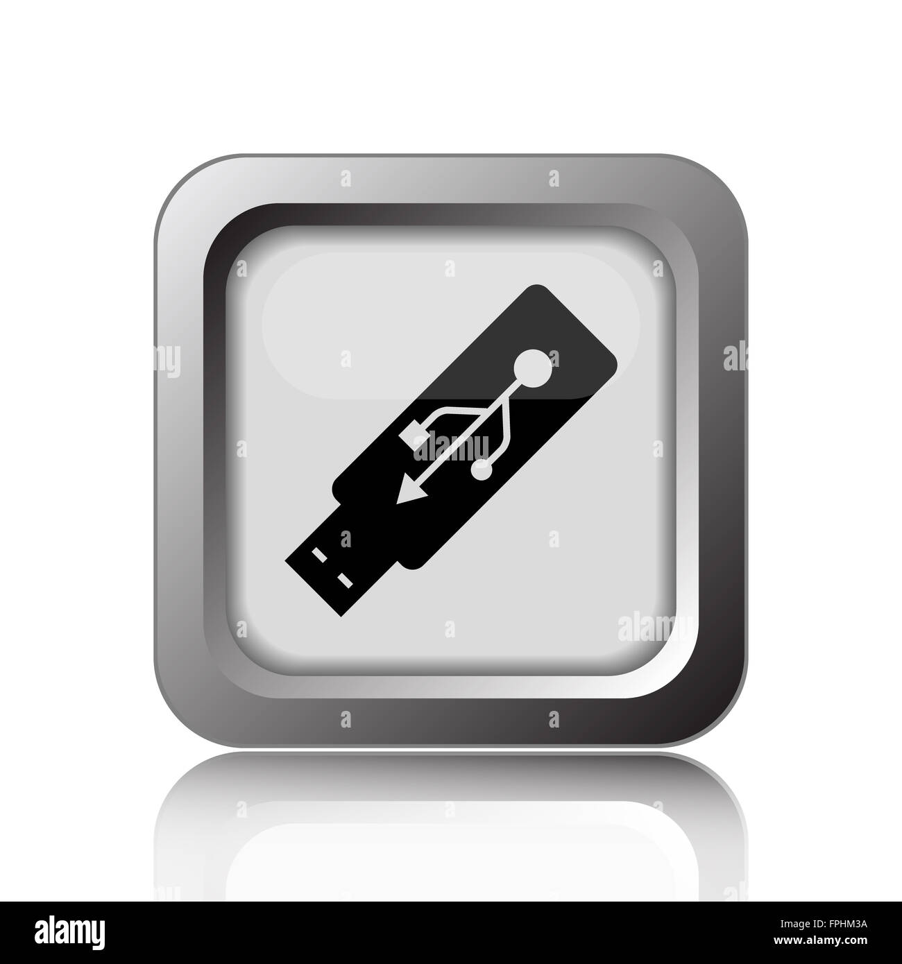 Usb flash drive icon. Internet button on white background Stock Photo ...