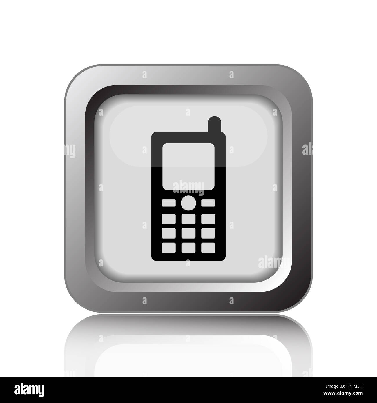 Mobile phone icon. Internet button on white background Stock Photo - Alamy