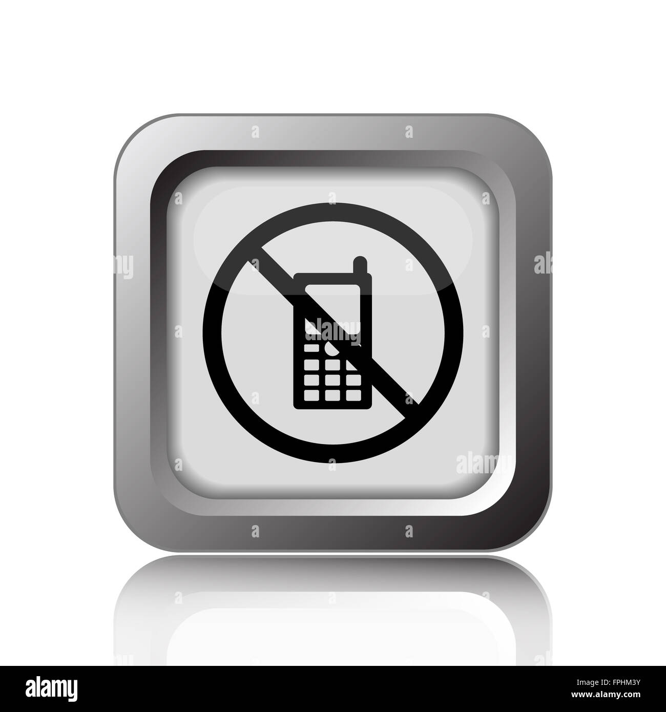 Mobile phone restricted icon. Internet button on white background Stock ...
