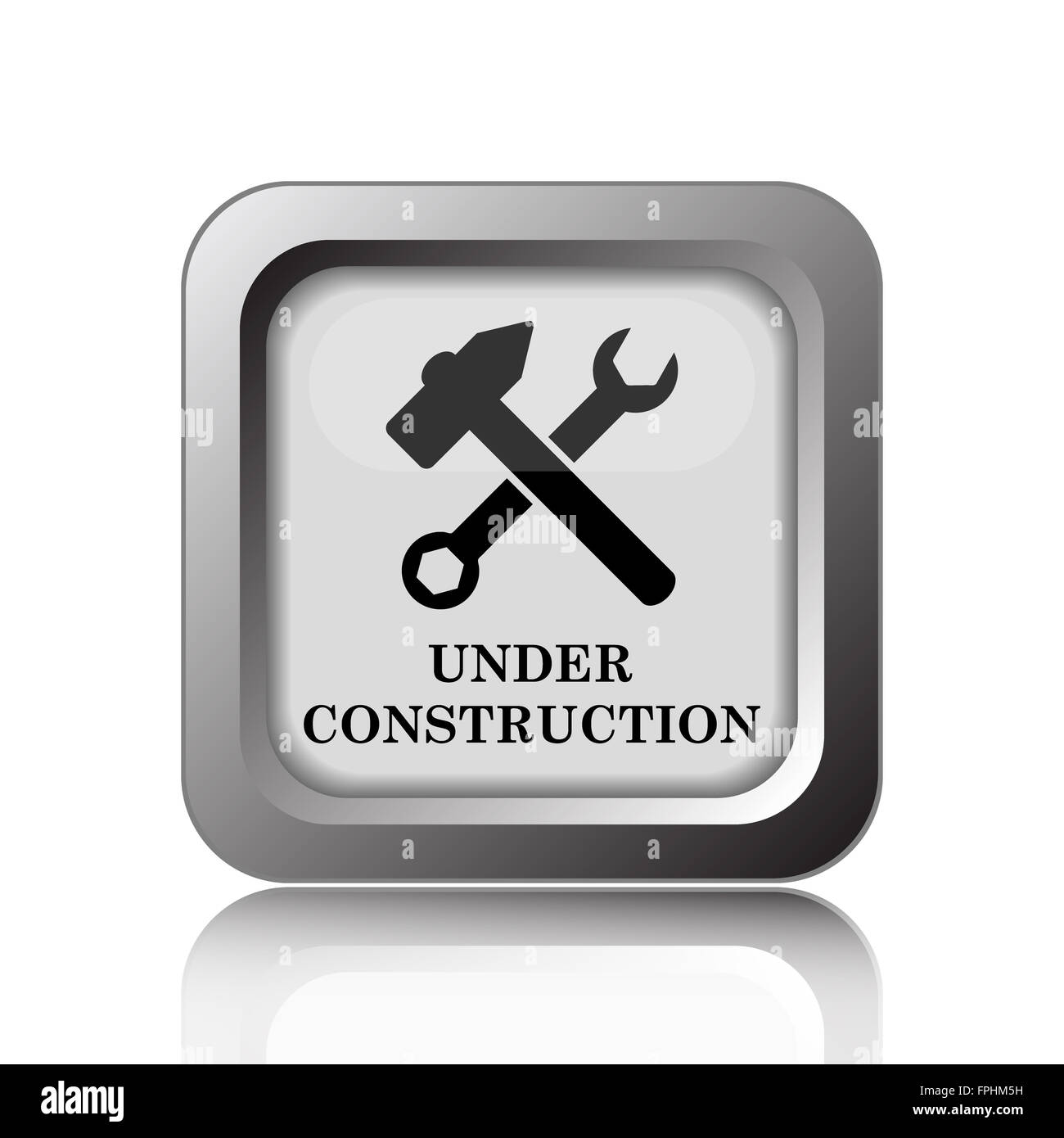 Under construction icon. Internet button on white background Stock ...