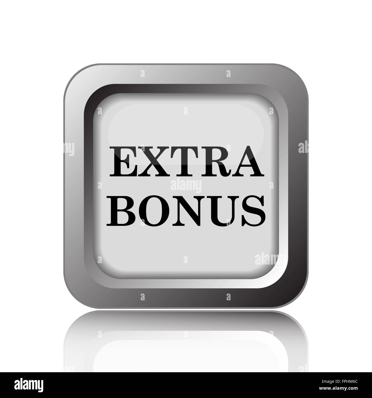 Extra bonus icon. Internet button on white background Stock Photo - Alamy