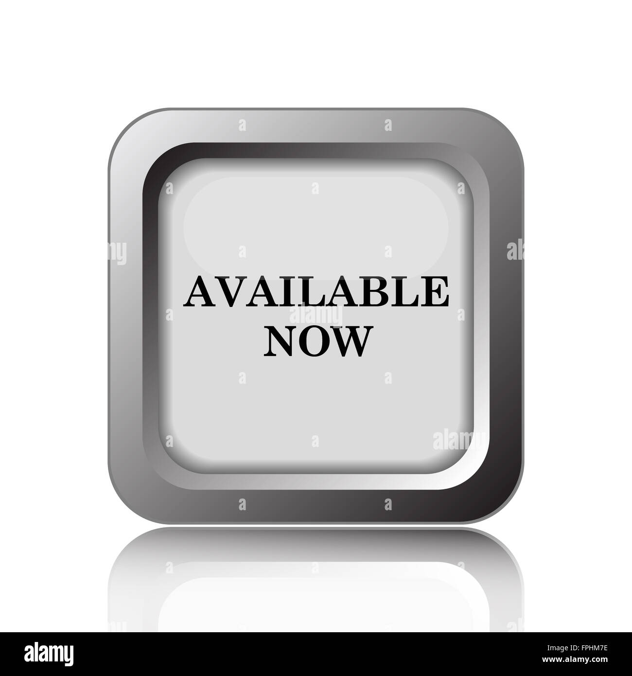 Available now icon. Internet button on white background Stock Photo - Alamy