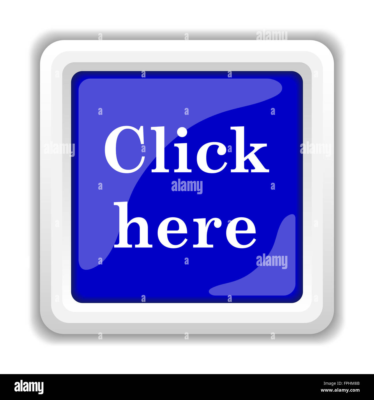 Click here icon. Internet button on white background Stock Photo - Alamy