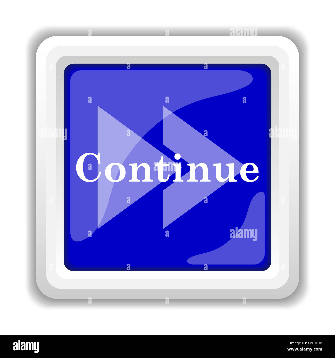 Continue icon. Internet button on white background Stock Photo - Alamy