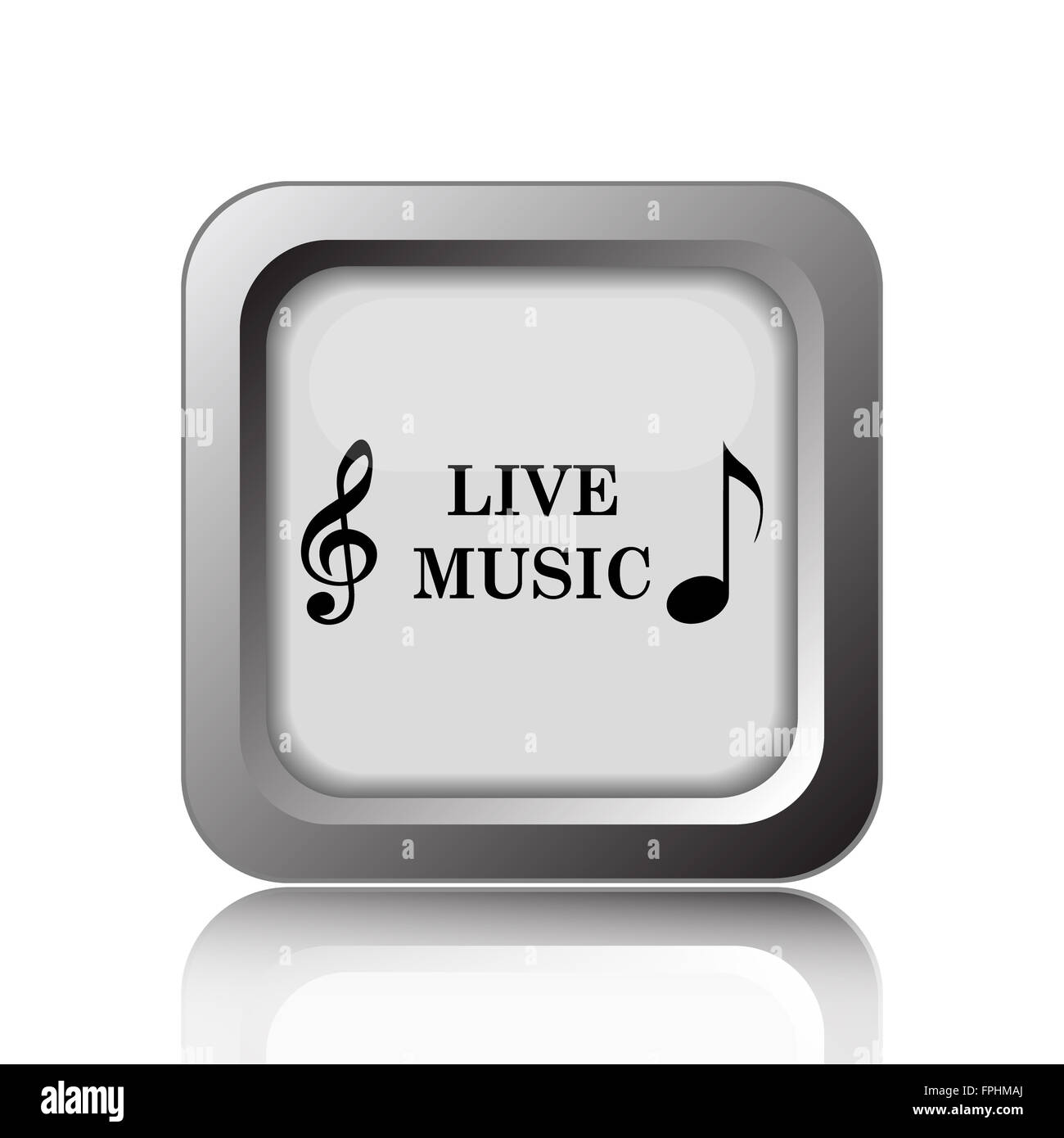 Live music icon. Internet button on white background Stock Photo - Alamy