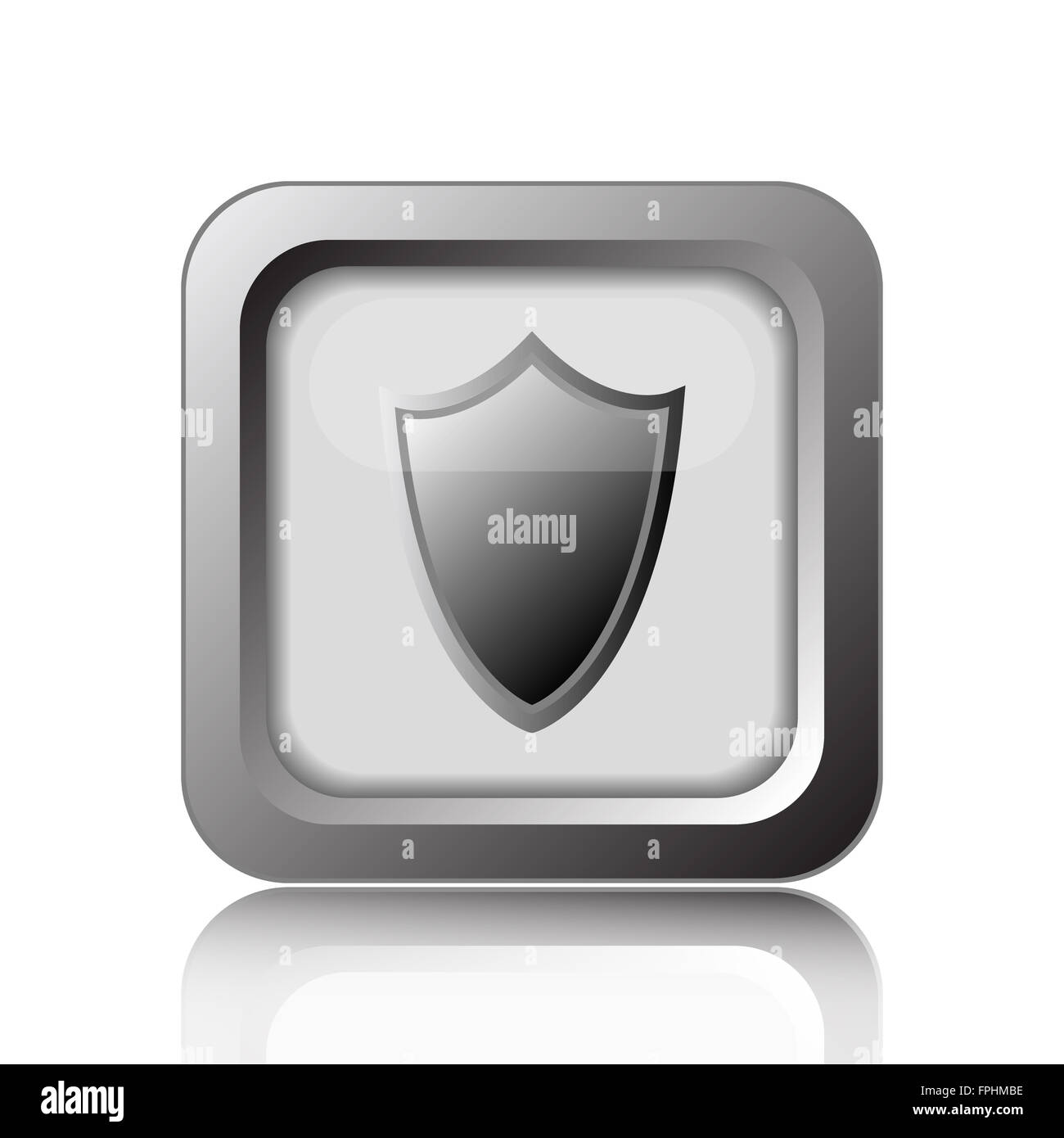 Shield icon. Internet button on white background Stock Photo - Alamy