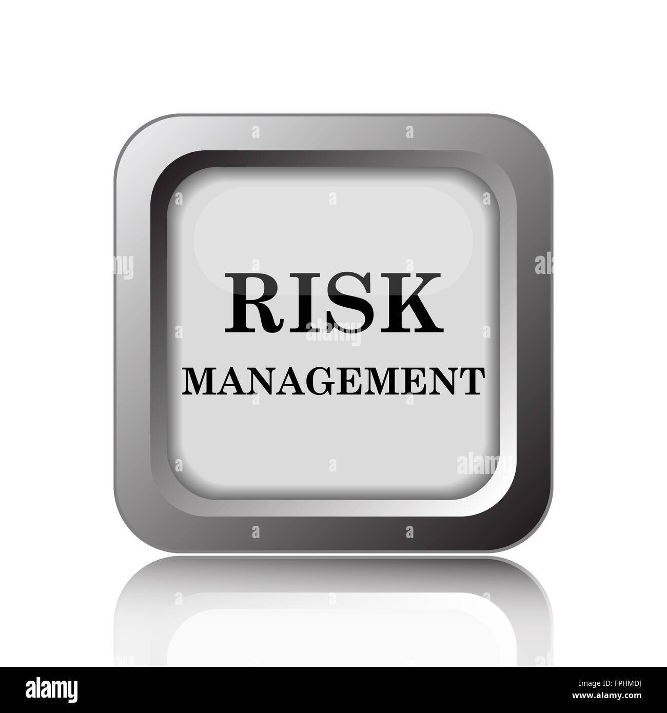 Risk management icon. Internet button on white background Stock Photo ...