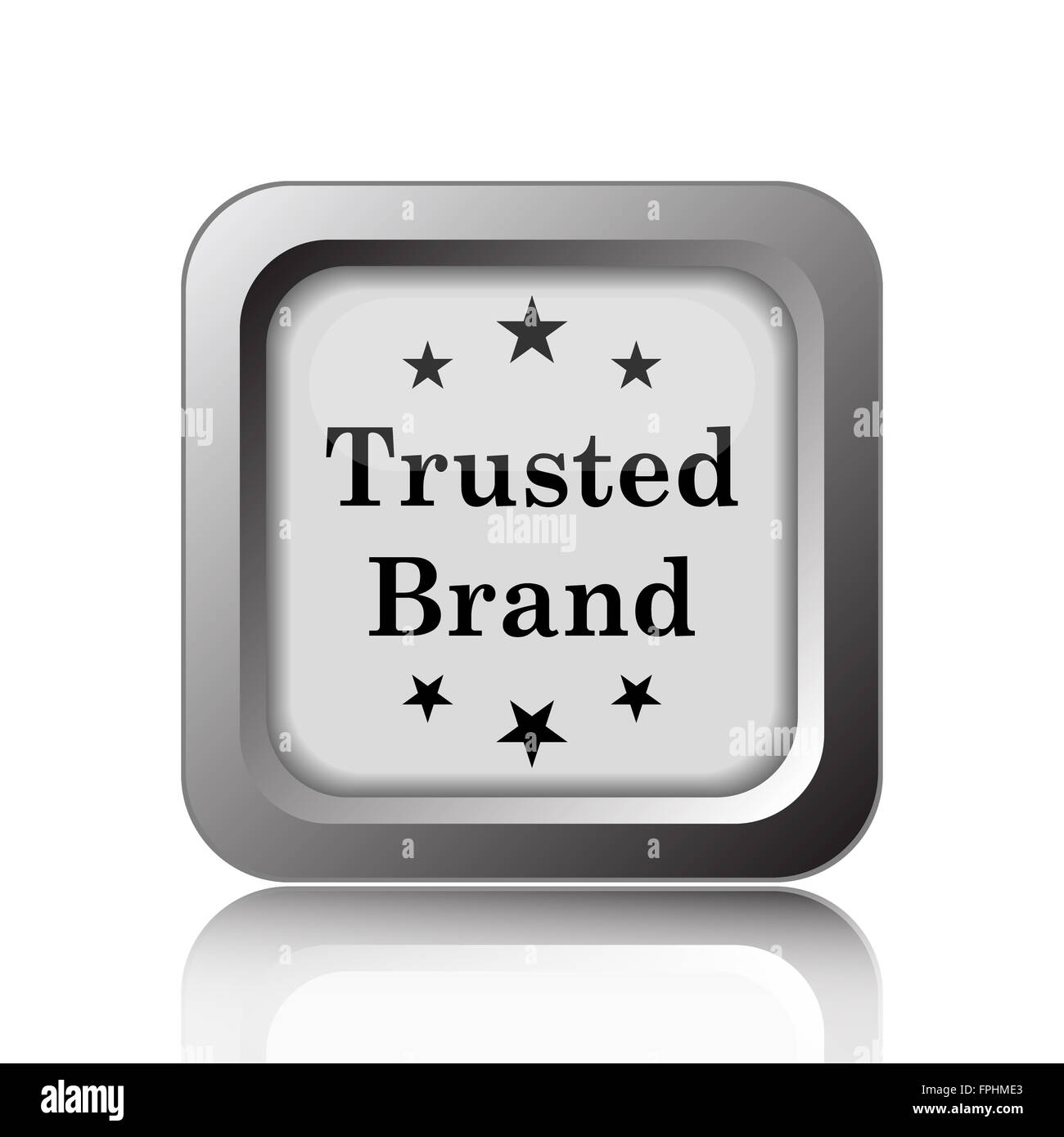 Trusted brand icon. Internet button on white background Stock Photo - Alamy