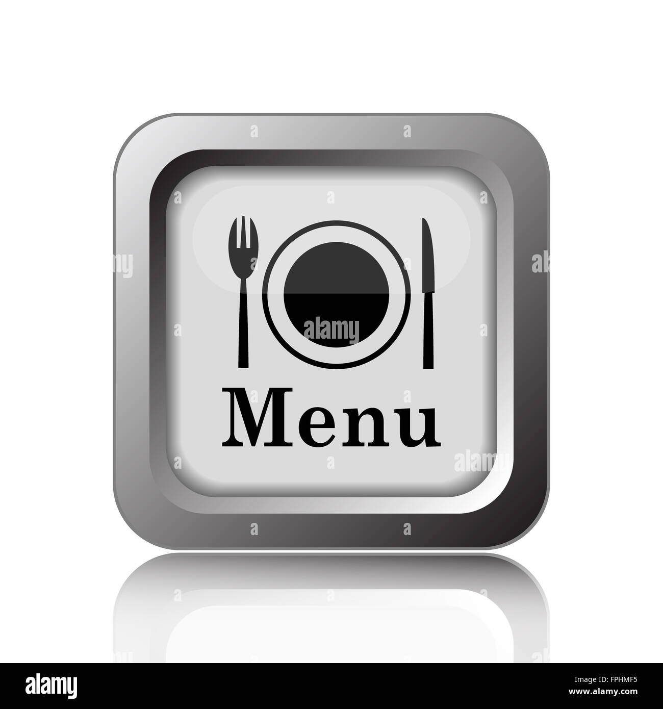 Menu icon. Internet button on white background Stock Photo - Alamy