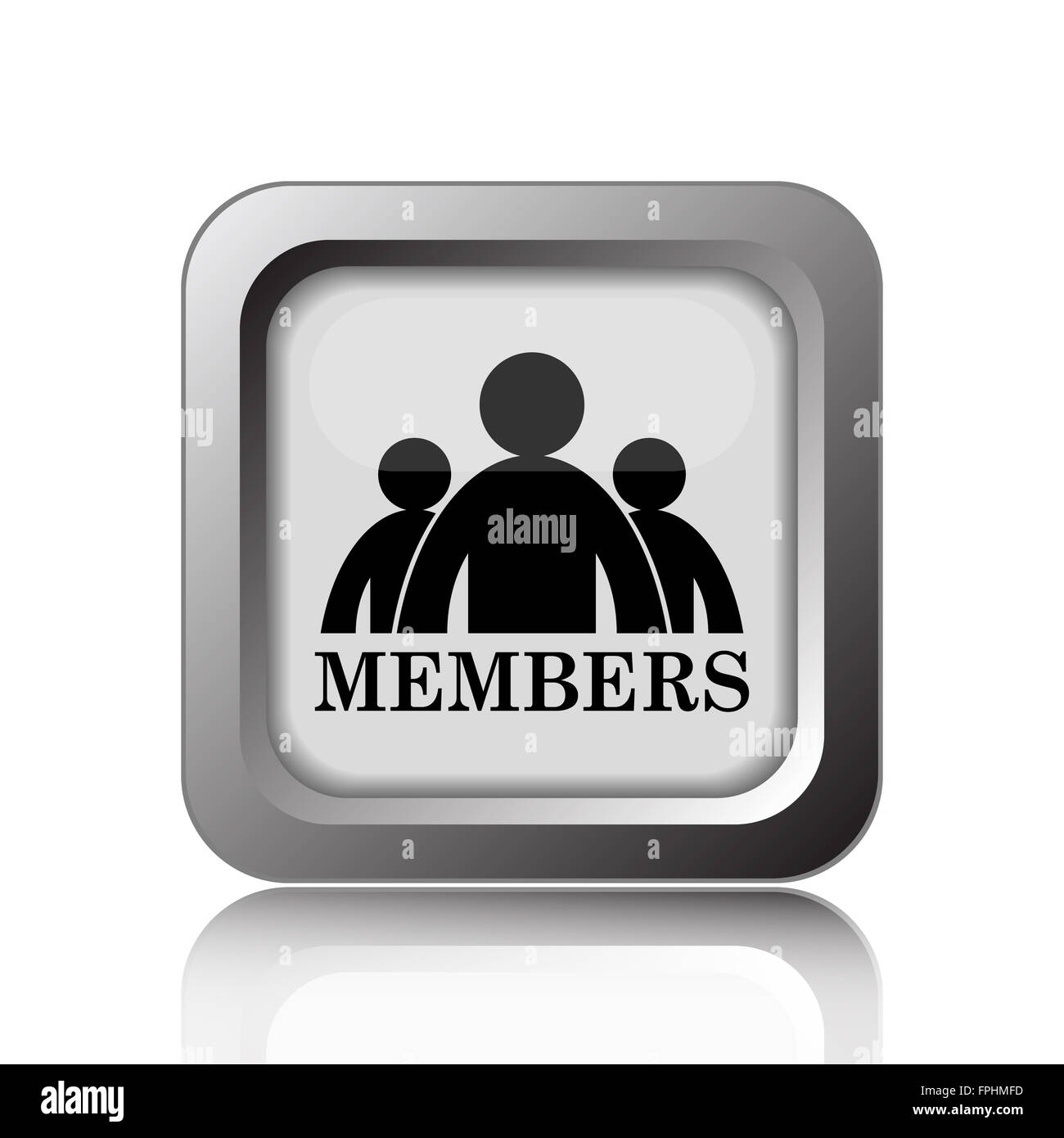 Members icon. Internet button on white background Stock Photo - Alamy